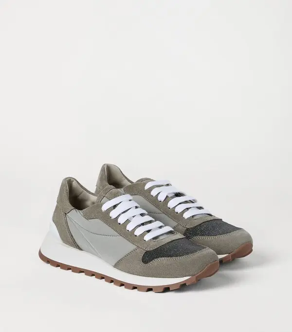 Brunello Cucinelli Techno-suede Runner Sneakers