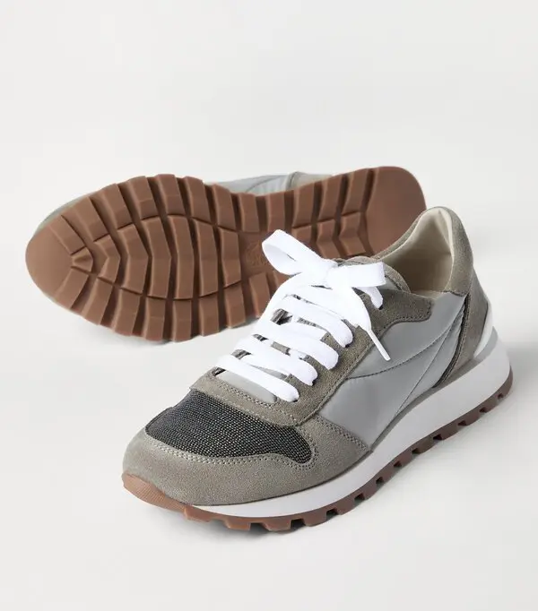 Brunello Cucinelli Techno-suede Runner Sneakers