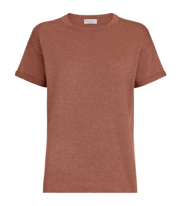 Brunello Cucinelli Cashmere-blend Sparkling T-shirt - Red