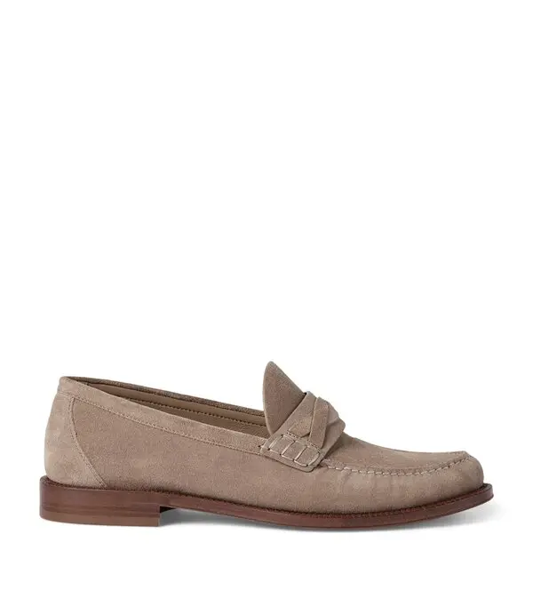 Brunello Cucinelli Suede Loafers - Brown