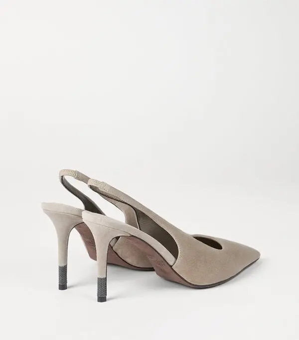 Brunello Cucinelli Suede Slingback Pumps 80