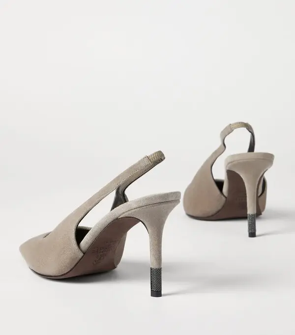 Brunello Cucinelli Suede Slingback Pumps 80