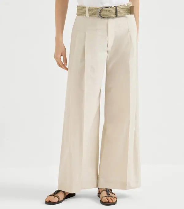 Brunello Cucinelli Cotton-blend A-line Trousers