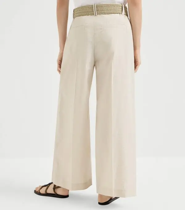Brunello Cucinelli Cotton-blend A-line Trousers