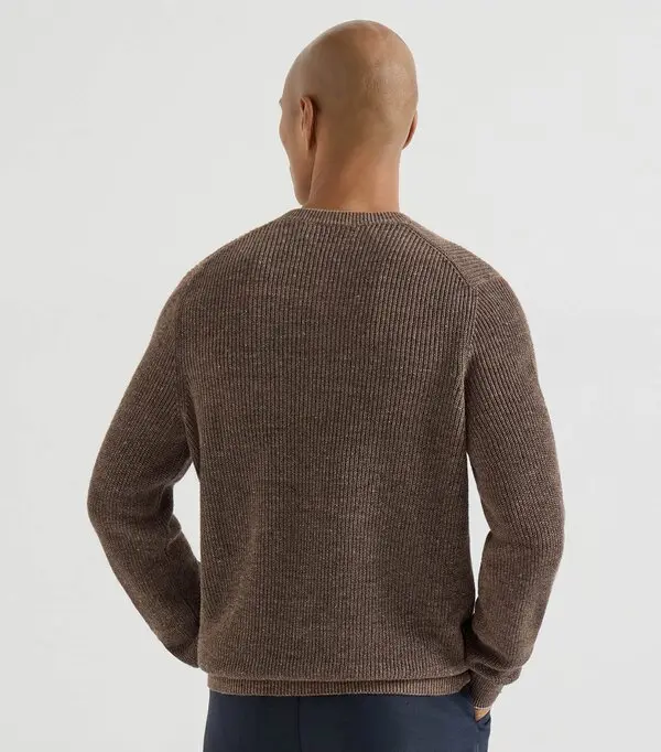 Brunello Cucinelli Linen-cotton Henley Sweater - Brown