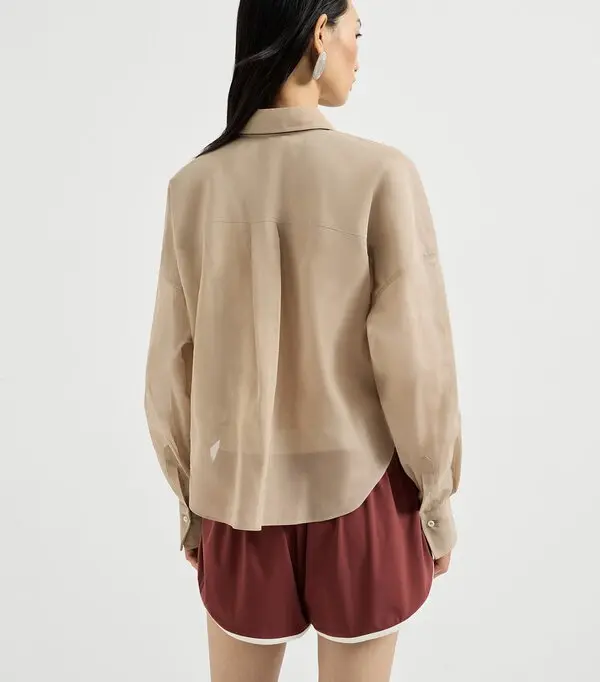 Brunello Cucinelli Cotton Organza Shirt - Brown