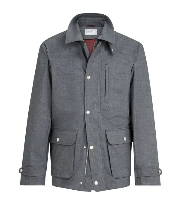Brunello Cucinelli Virgin Wool Field Jacket - Grey