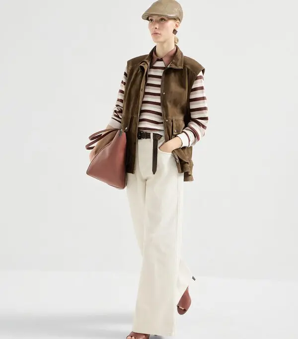 Brunello Cucinelli Cotton Stripe Sweater - White