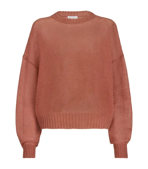 Brunello Cucinelli Wool-blend Monili Sweater - Red