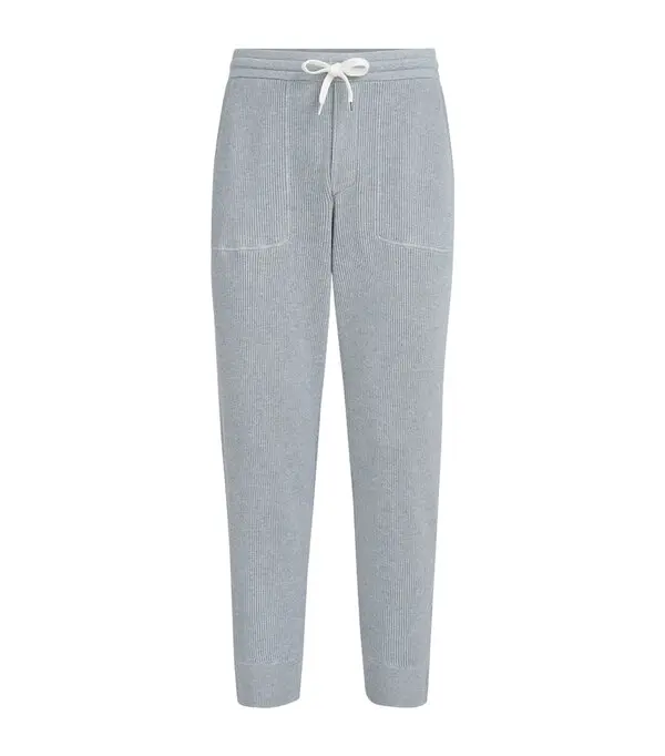 Brunello Cucinelli Cotton Ribbed Sweatpants - Grey