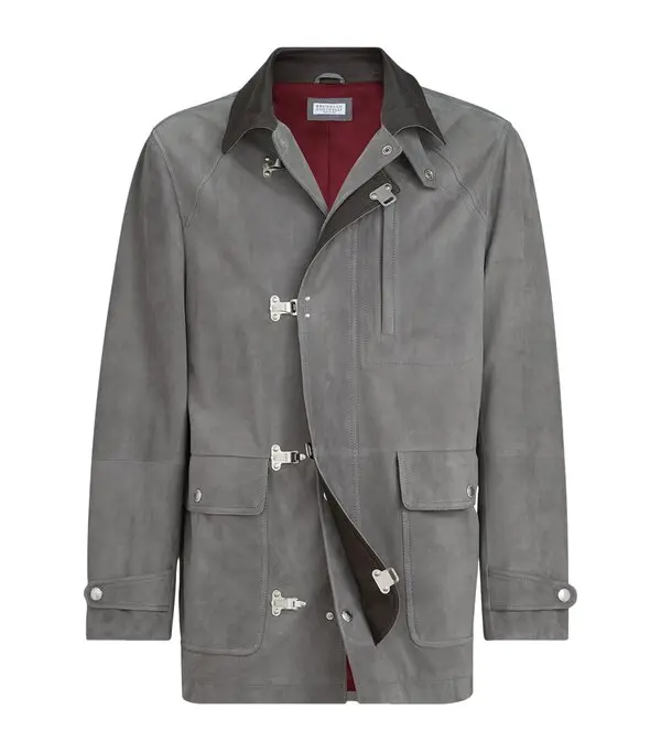 Brunello Cucinelli Suede Jacket - Grey