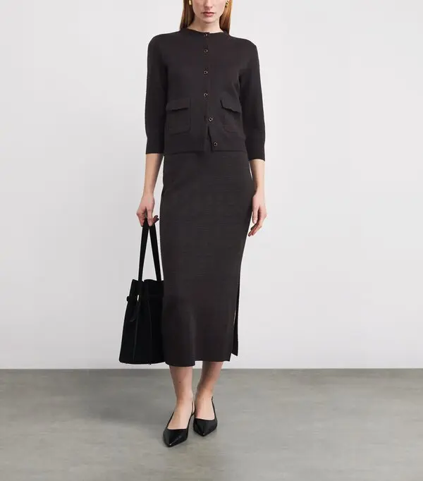 Agnona Wool-blend Knit Midi Skirt