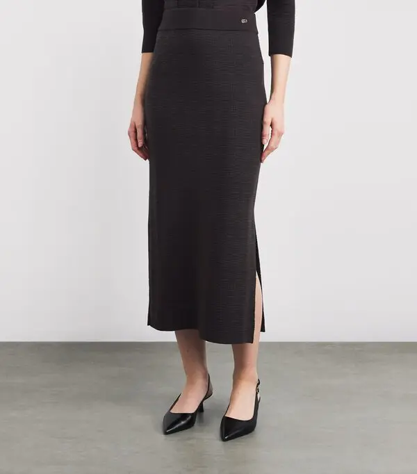 Agnona Wool-blend Knit Midi Skirt