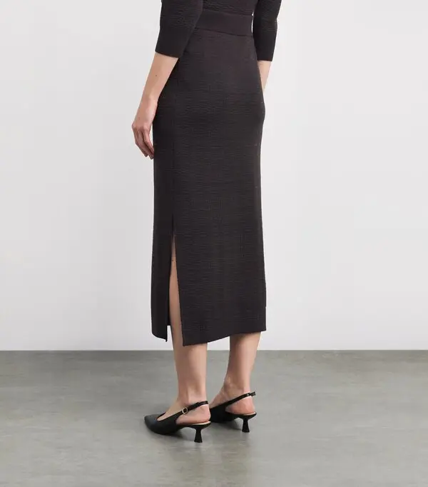Agnona Wool-blend Knit Midi Skirt