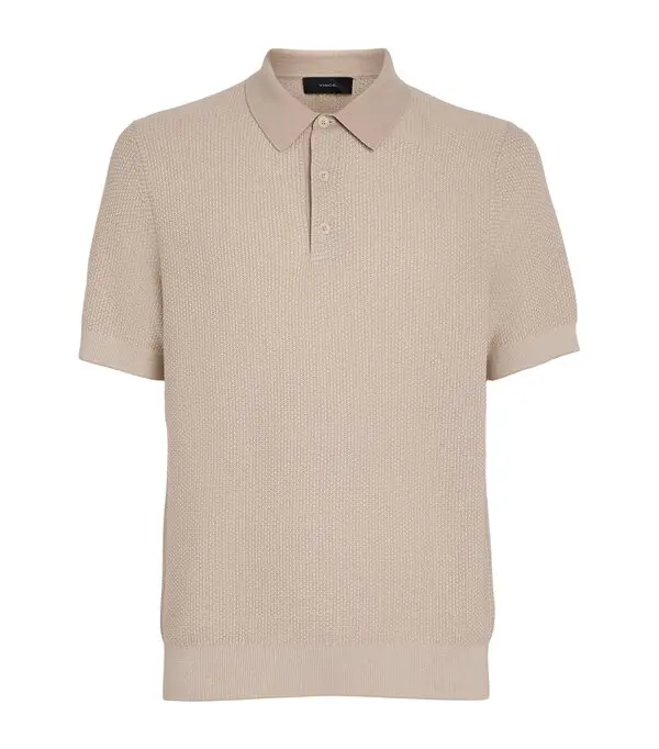 Vince Wool-blend Jacquard Polo Shirt - Ivory