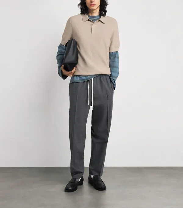 Vince Wool-blend Jacquard Polo Shirt