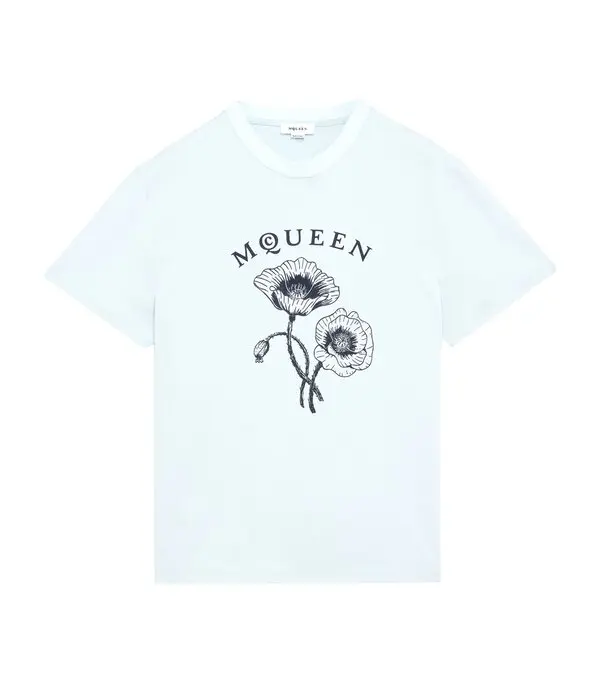 Alexander McQueen Cotton Poppy Logo T-shirt - Neutral