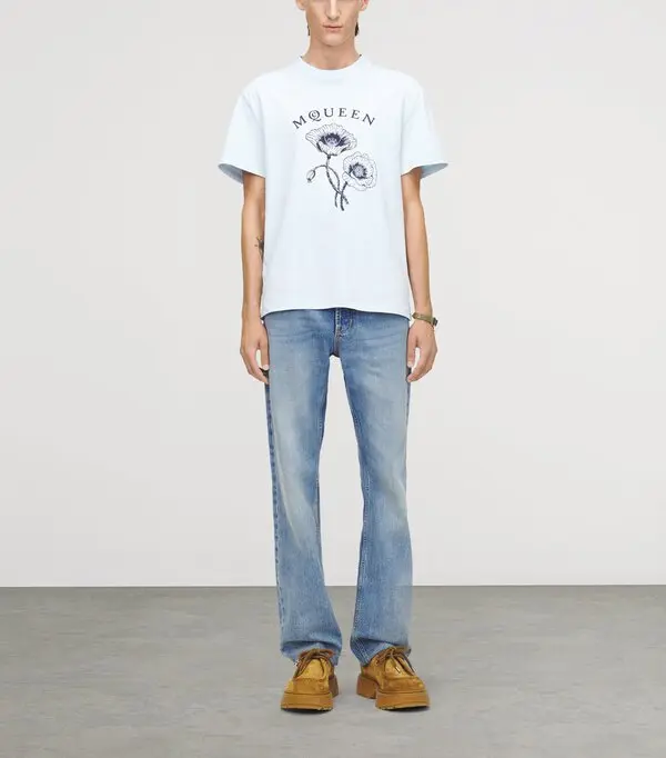Alexander McQueen Cotton Poppy Logo T-shirt - Neutral