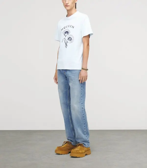 Alexander McQueen Cotton Poppy Logo T-shirt - Neutral