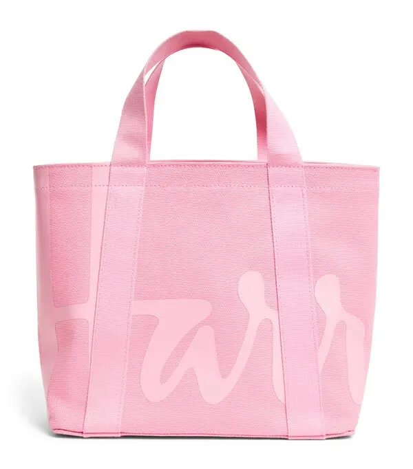 Harrods Small Cotton Logo Tote Bag - Pink