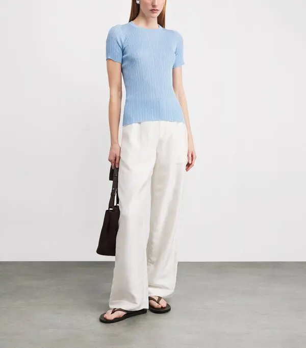 Agnona Cotton-silk Ribbed Top