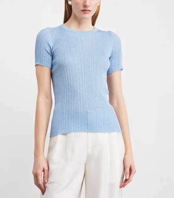 Agnona Cotton-silk Ribbed Top