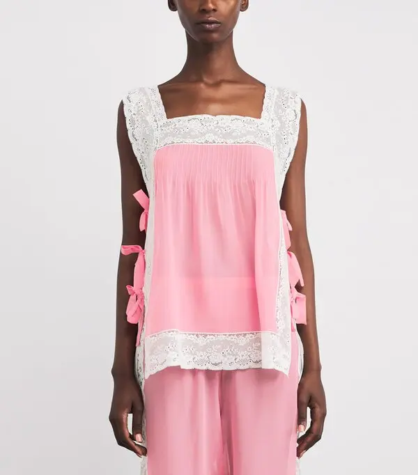 Loretta Caponi Silk Fiocchini Top