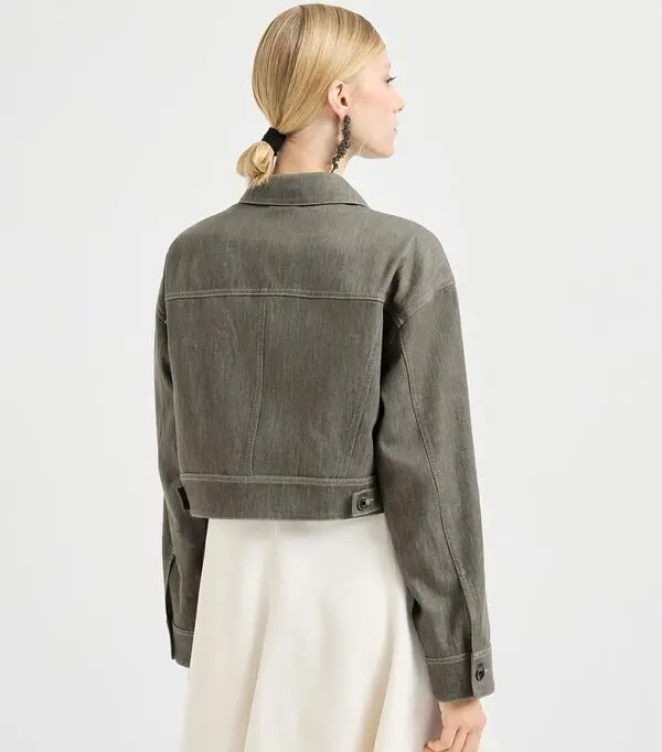 Brunello Cucinelli Cotton Twill Denim-effect Jacket - Green