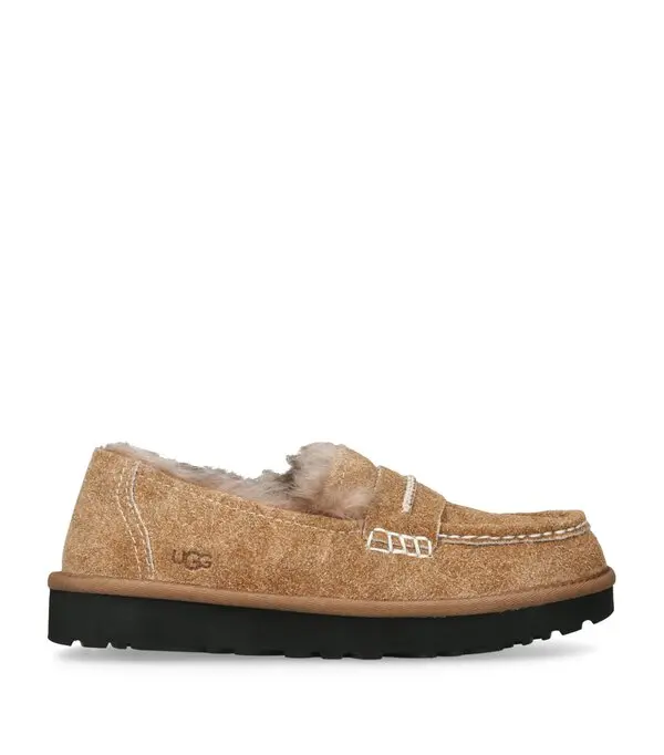 UGG Suede Fur-lined Elise Loafers - Beige