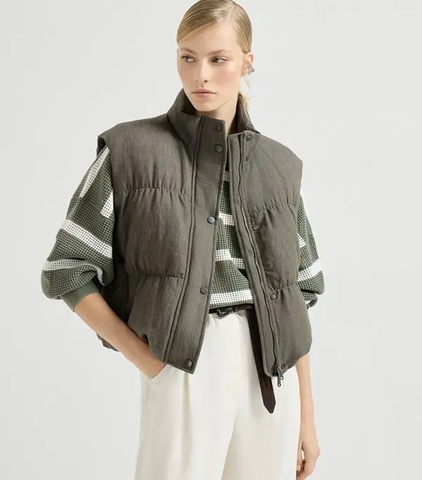 Brunello Cucinelli Padded Gilet - Green
