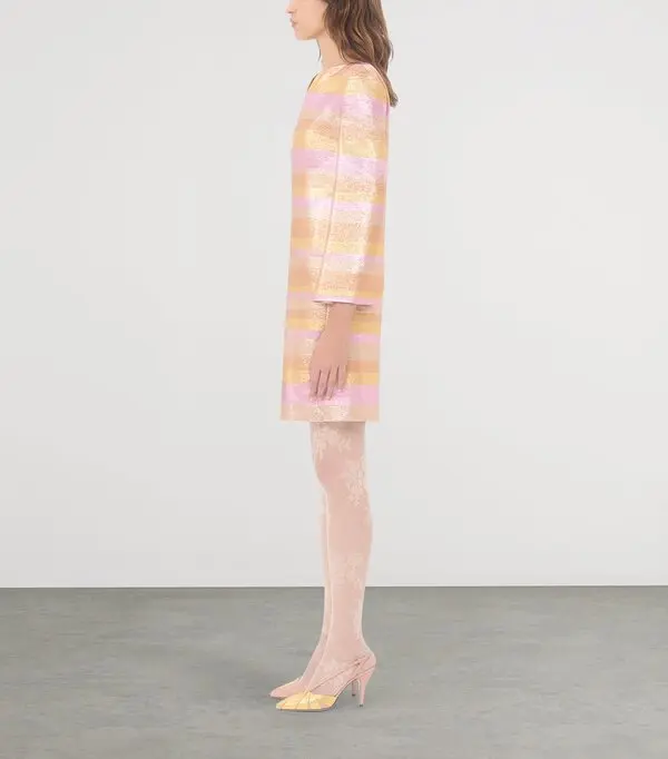 Valentino Garavani Metallic Stripe Mini Dress