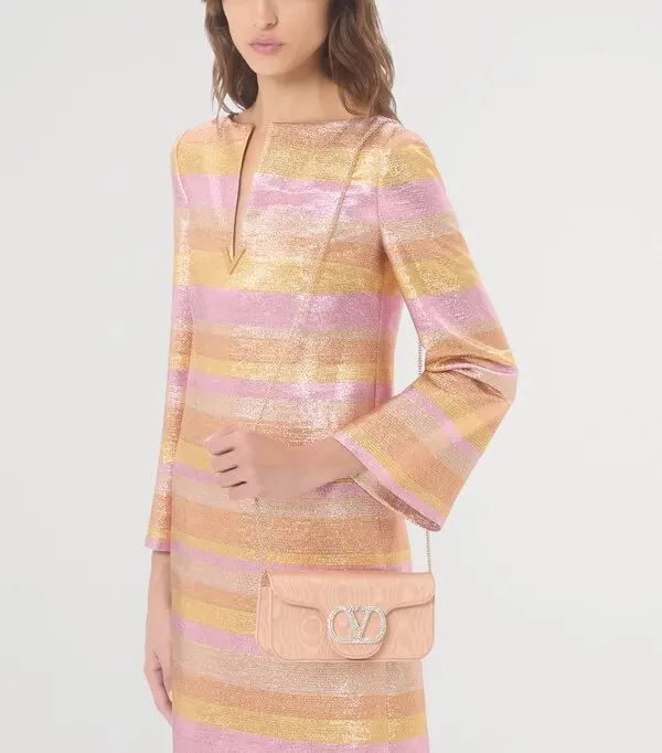 Valentino Garavani Metallic Stripe Mini Dress