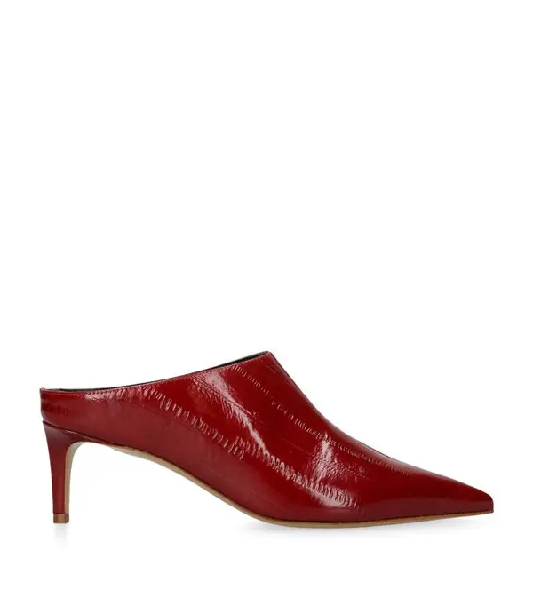 Le Monde Beryl Patent Leather Lou Heeled Mules - Red