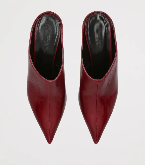Le Monde Beryl Patent Leather Lou Heeled Mules - Red