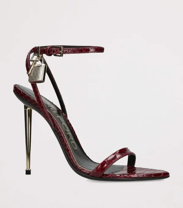 TOM FORD Leather Padlock Sandals - Red