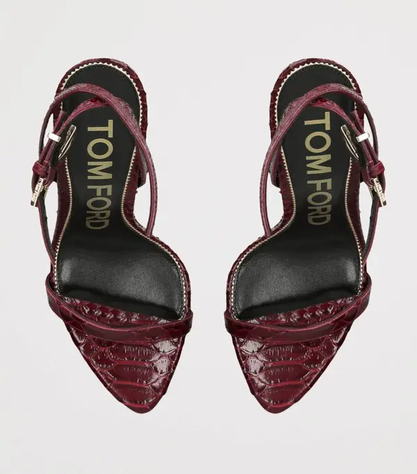 TOM FORD Leather Padlock Sandals - Red