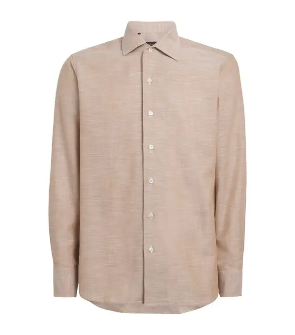 Brioni Cotton Button-up Shirt - Nude