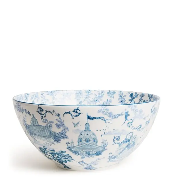 Harrods Fine Bone China Toile Bowl - Blue
