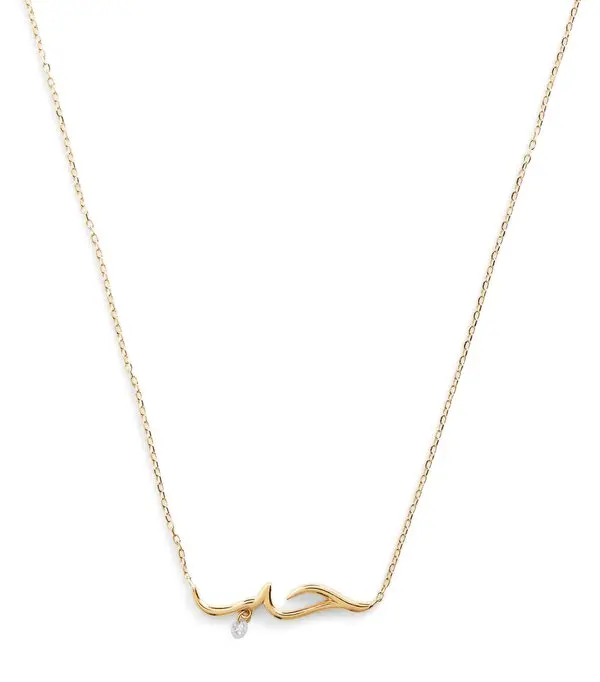 PERSEE Yellow And Diamond Around The Words Love Necklace - Gold