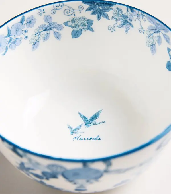 Harrods Fine Bone China Toile Bowl - Blue