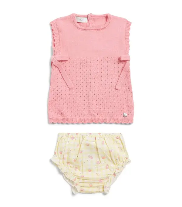 PAZ RODRIGUEZ Cotton Knitted Top And Bloomers Set - Pink