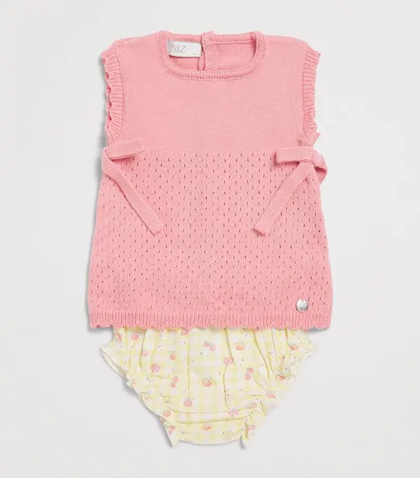PAZ RODRIGUEZ Cotton Knitted Top And Bloomers Set