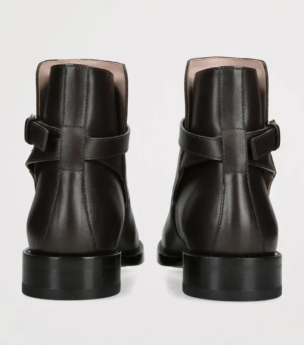 THE ROW Nobilis Leather Ankle Boots - Brown