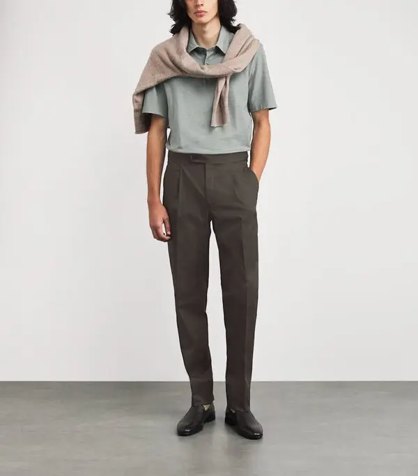 Brioni Cotton Pleated Trousers