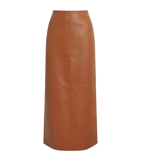 Lafayette 148 New York Lambskin Midi Skirt