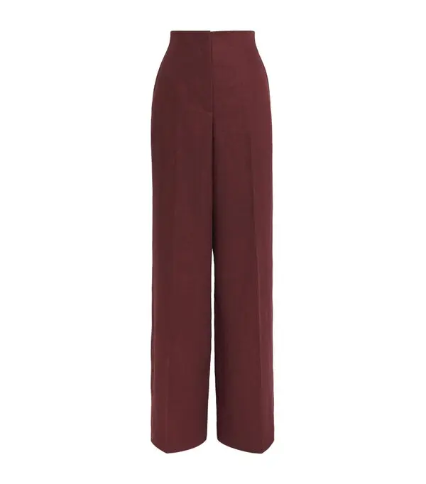 Lafayette 148 New York Linen Thames Wide-leg Trousers - Brown