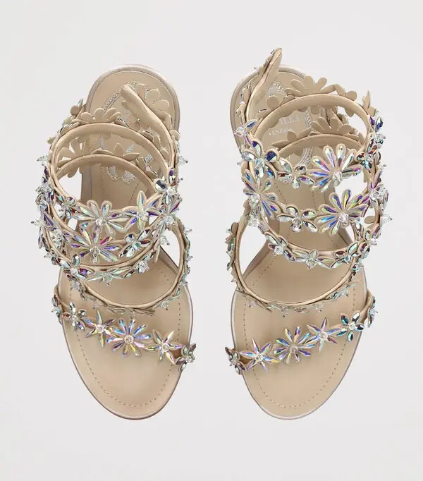 Rene Caovilla Jewelled Floral Heeled Sandals