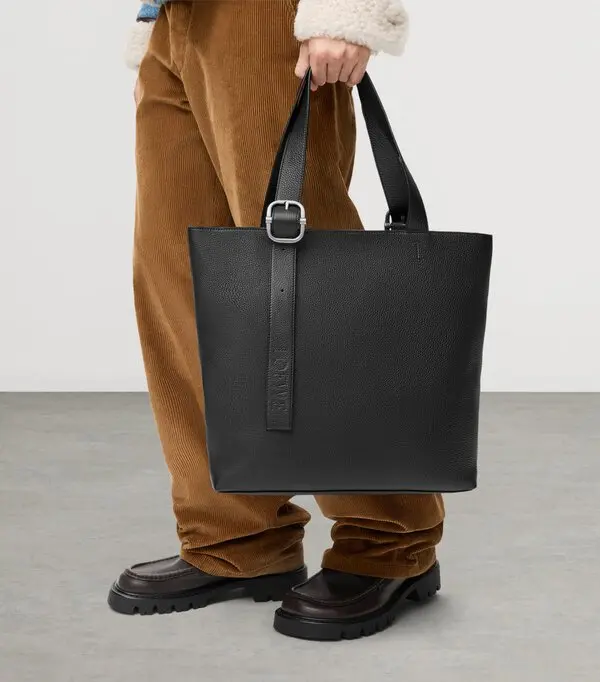 Loewe Grained Calfskin Loop Tote Bag - Black