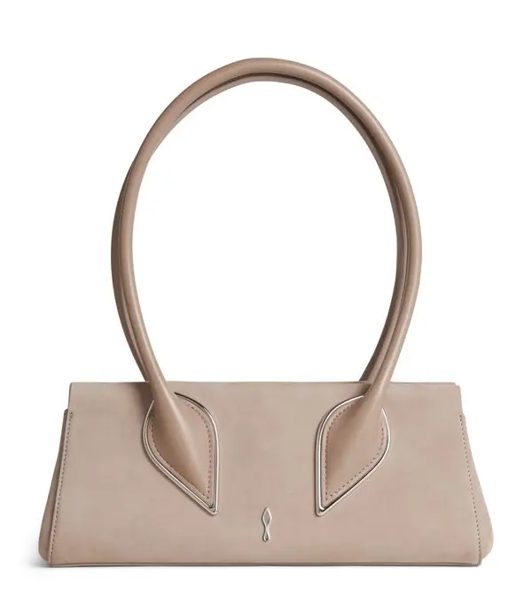 CHRISTIAN LOUBOUTIN Venus Leather Baguette Shoulder Bag - Beige