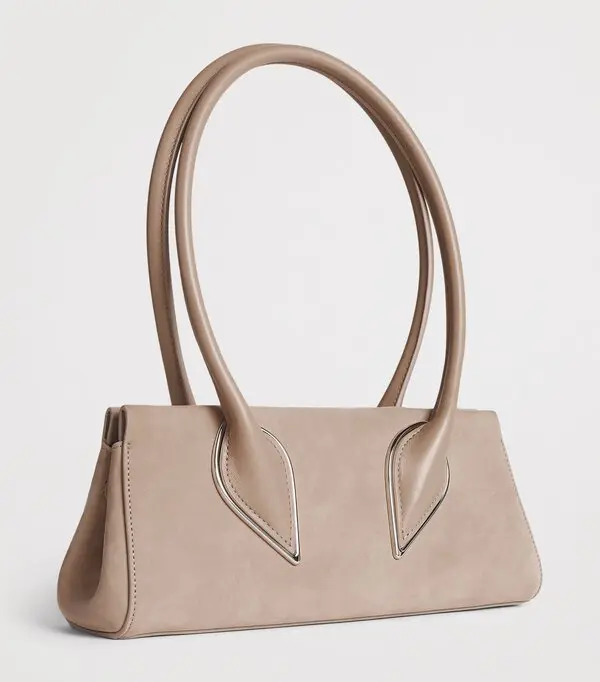 CHRISTIAN LOUBOUTIN Venus Leather Baguette Shoulder Bag - Beige